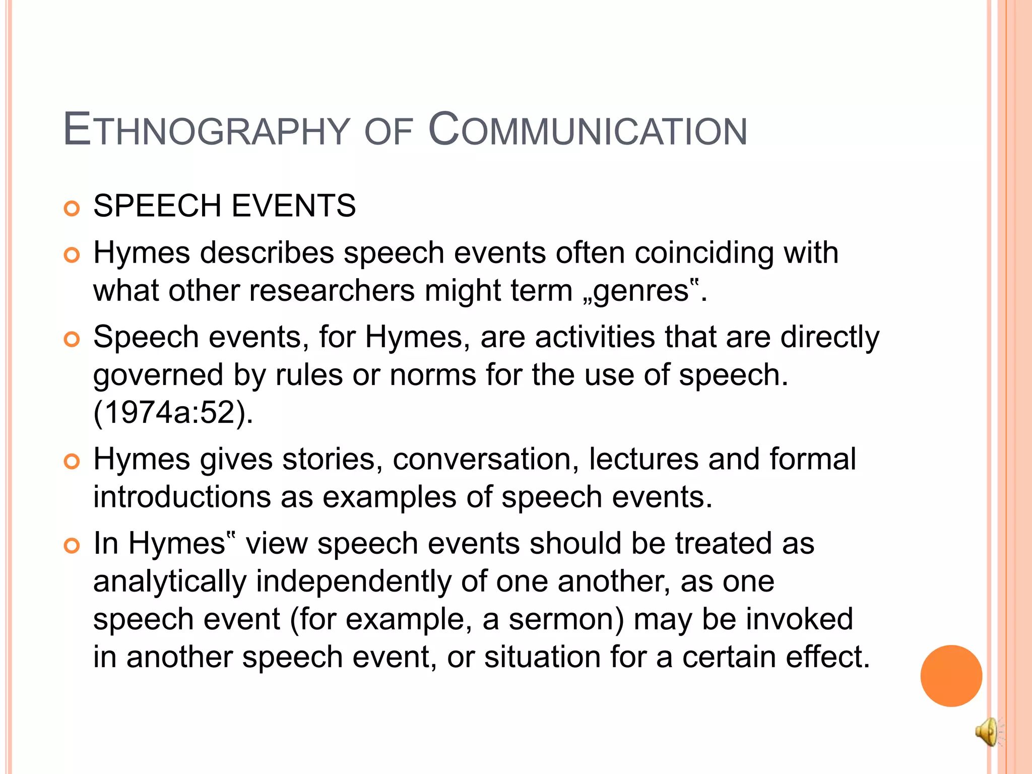 Ethnography of communication | PPTX