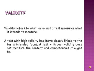 Validity of Test | PPTX | Educational Assessment | Education