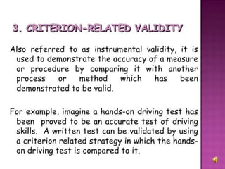 Validity of Test | PPTX | Educational Assessment | Education