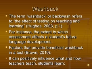 Washback effect of a Test | PPTX