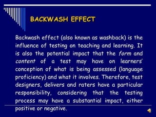Washback effect of a Test | PPTX