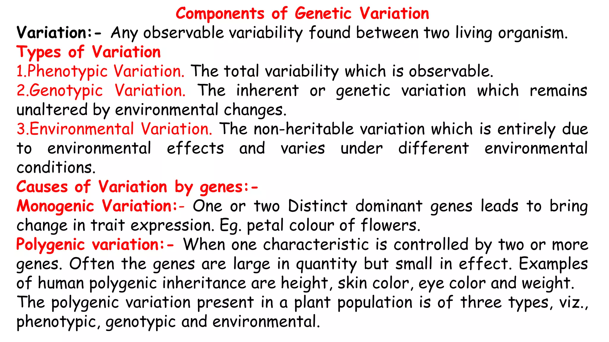 Genetic component of Polygenic variation | PPTX