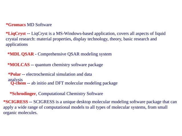 Lecture No 2 Computational Chemistry Tools Application Of
