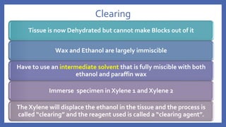 Histopathology , Sample collection to Wax infiltration (Tissue ...