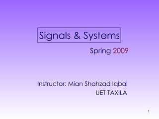 Introduction to basic signal and systems | PPT