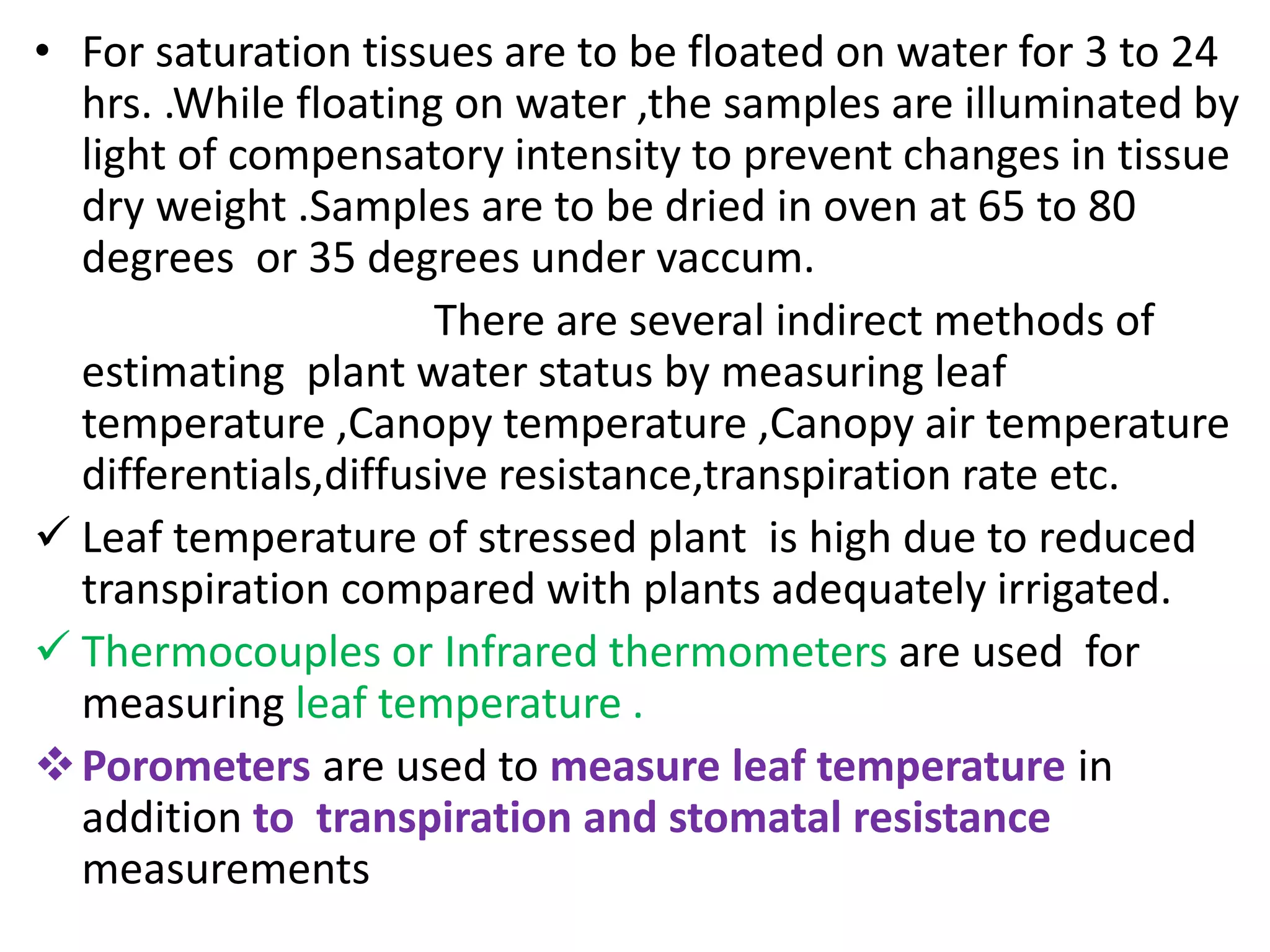 EFFECT OF MOISTURE STRESS ON PLANT GROWTH AND DEVELOPMENT | PPTX
