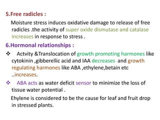 EFFECT OF MOISTURE STRESS ON PLANT GROWTH AND DEVELOPMENT | PPTX