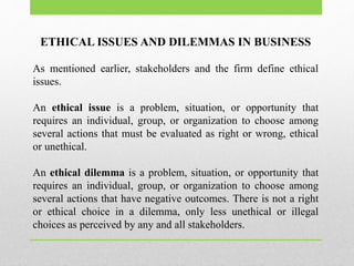 Lecture no 12.pptx ethical issues in business | PPTX | Crime & Harmful ...