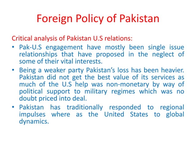 lecture no 14 Foreign Policy of Pakistan.pptx | Political Issues ...