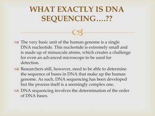DNA Sequencing | PPTX | Chemistry | Science