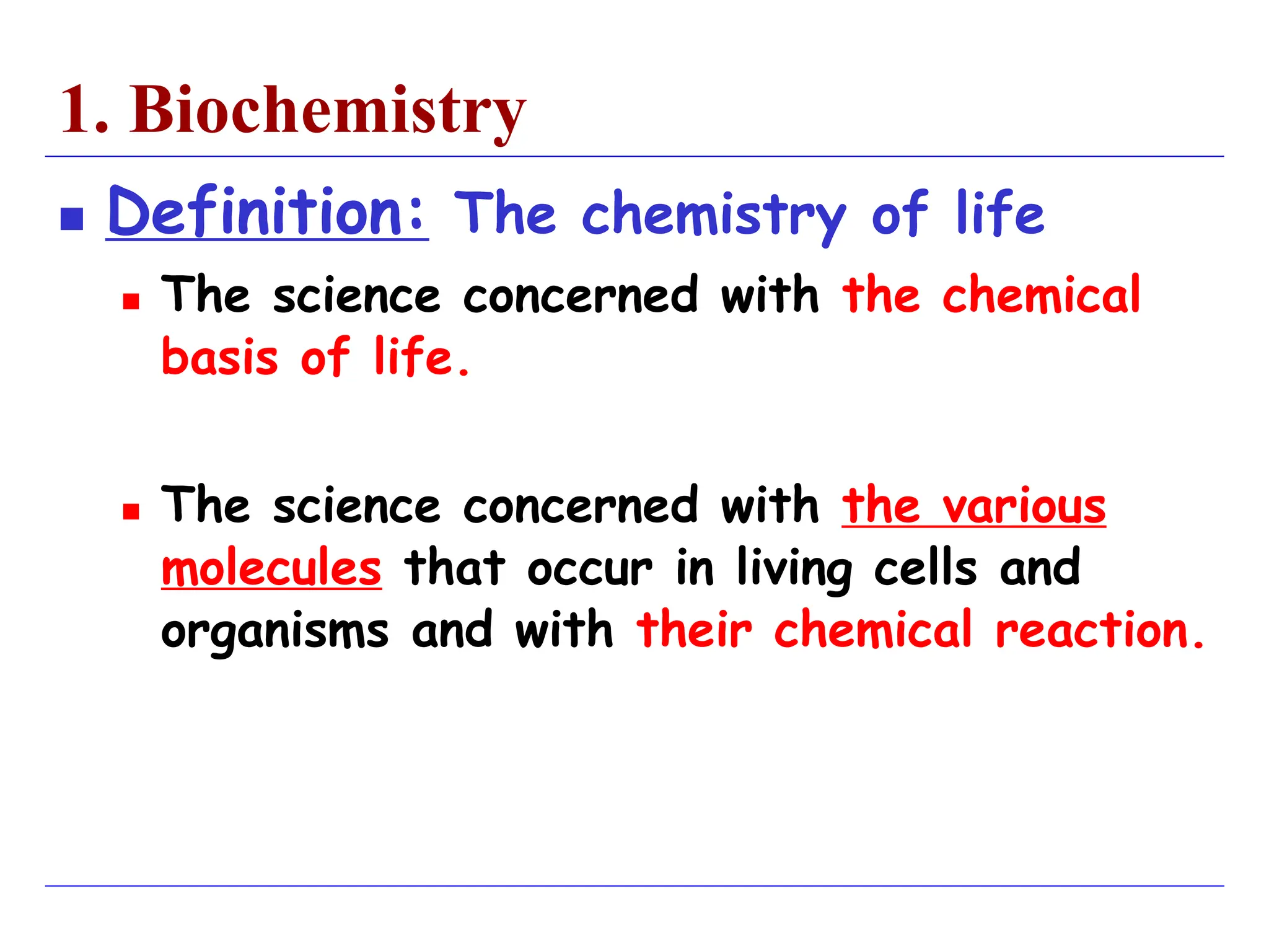 lecture no.1 biochemistry for biological | PPT