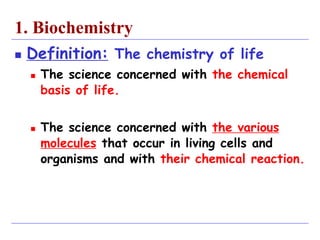 lecture no.1 biochemistry for biological | PPT