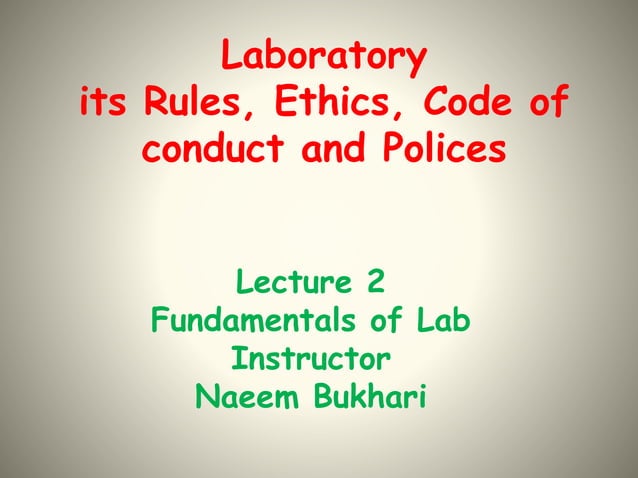 Laboratory ethics | PPTX