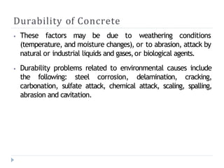 Durability of Concrete.pptx | Civil Engineering Industry | Industries