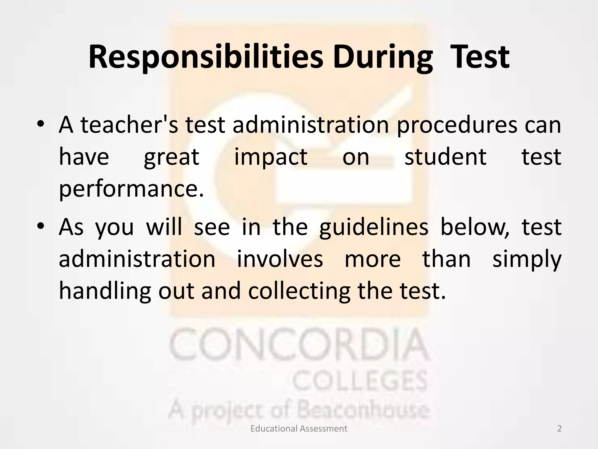 test Administration .. constructing test i>>>>. with all other trhings ...