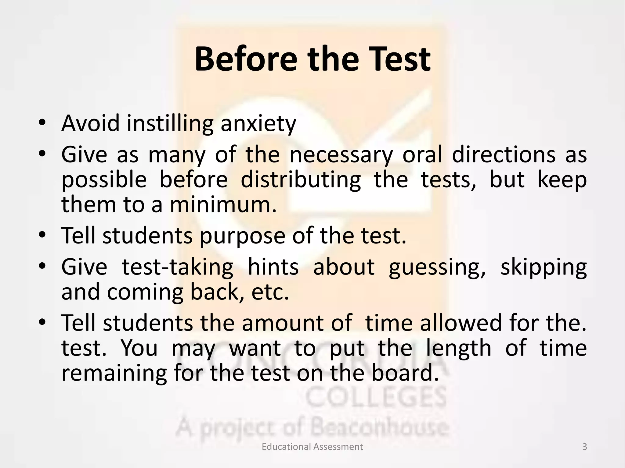 test Administration .. constructing test i>>>>. with all other trhings ...