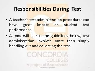 test Administration .. constructing test i>>>>. with all other trhings ...