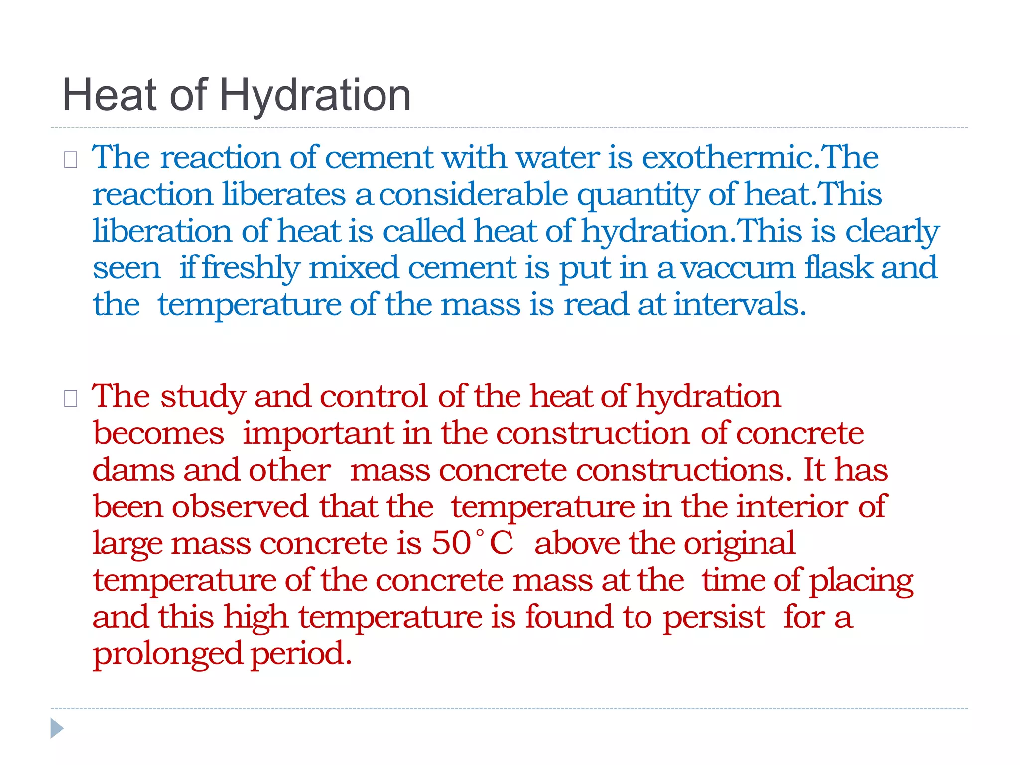 Cement Manufacture, Chemical Composition, Heat of Hydration.pptx