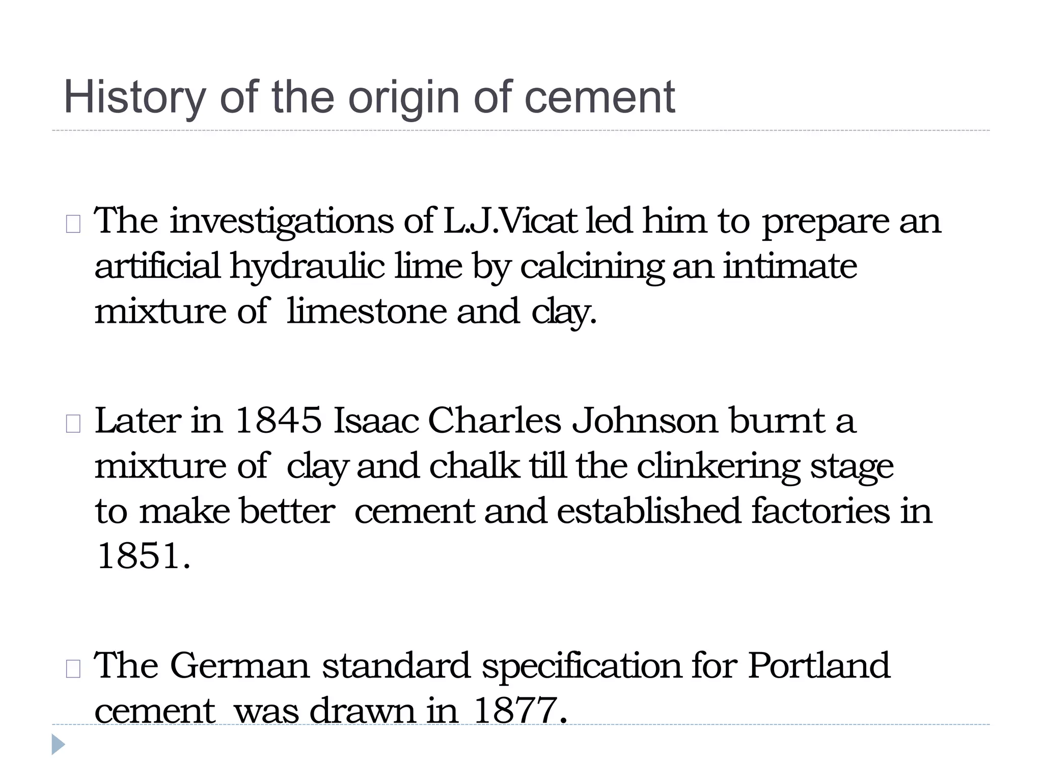 Cement Manufacture, Chemical Composition, Heat of Hydration.pptx