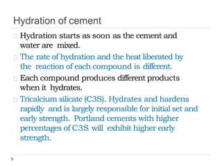 Cement Manufacture, Chemical Composition, Heat of Hydration.pptx