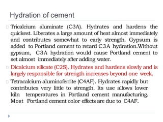 Cement Manufacture, Chemical Composition, Heat of Hydration.pptx
