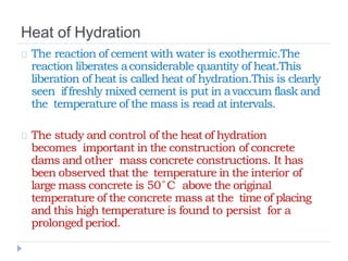 Cement Manufacture, Chemical Composition, Heat of Hydration.pptx
