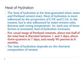 Cement Manufacture, Chemical Composition, Heat of Hydration.pptx