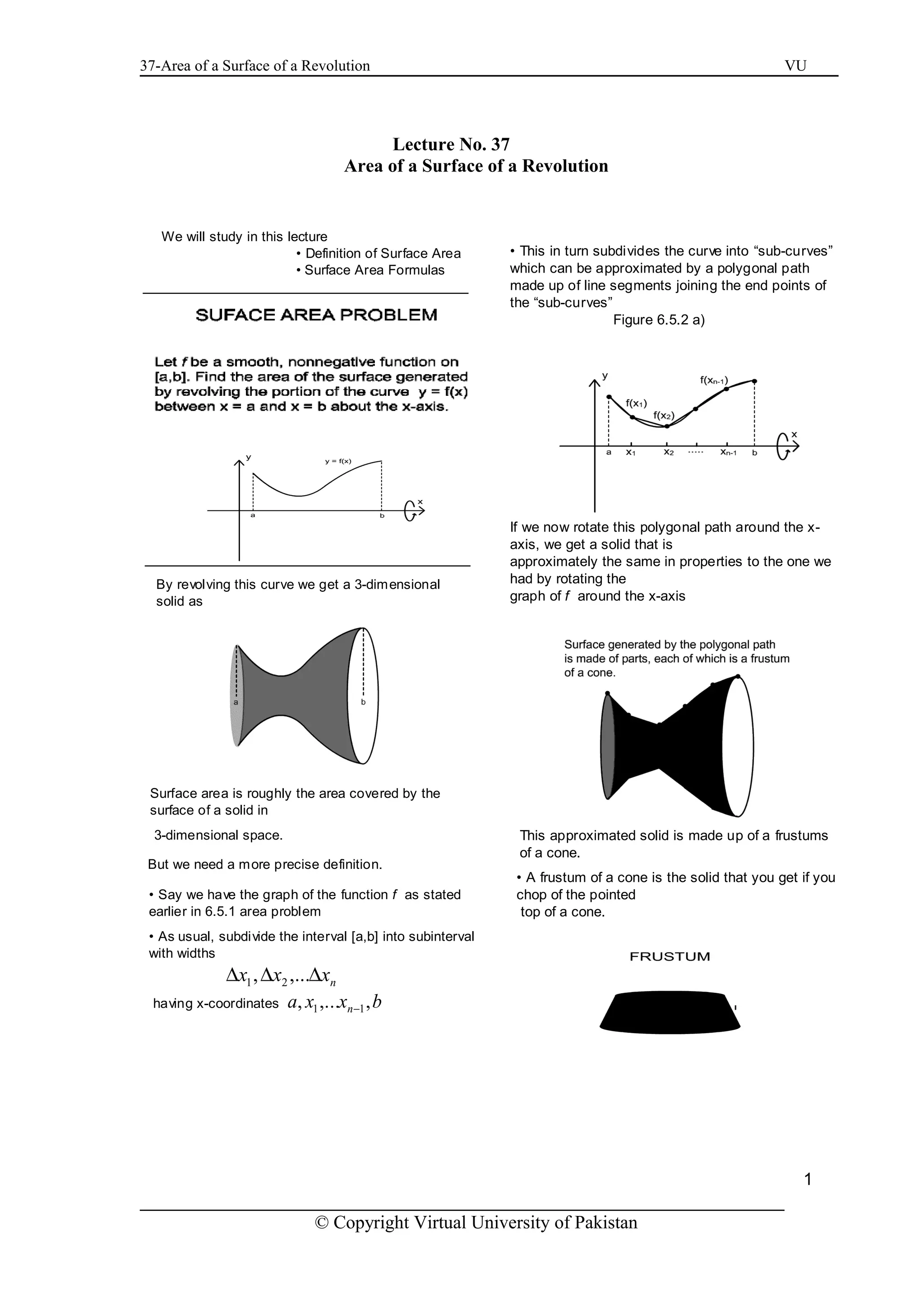 MTH101 - Calculus and Analytical Geometry- Lecture 37 | DOC | 3-D ...