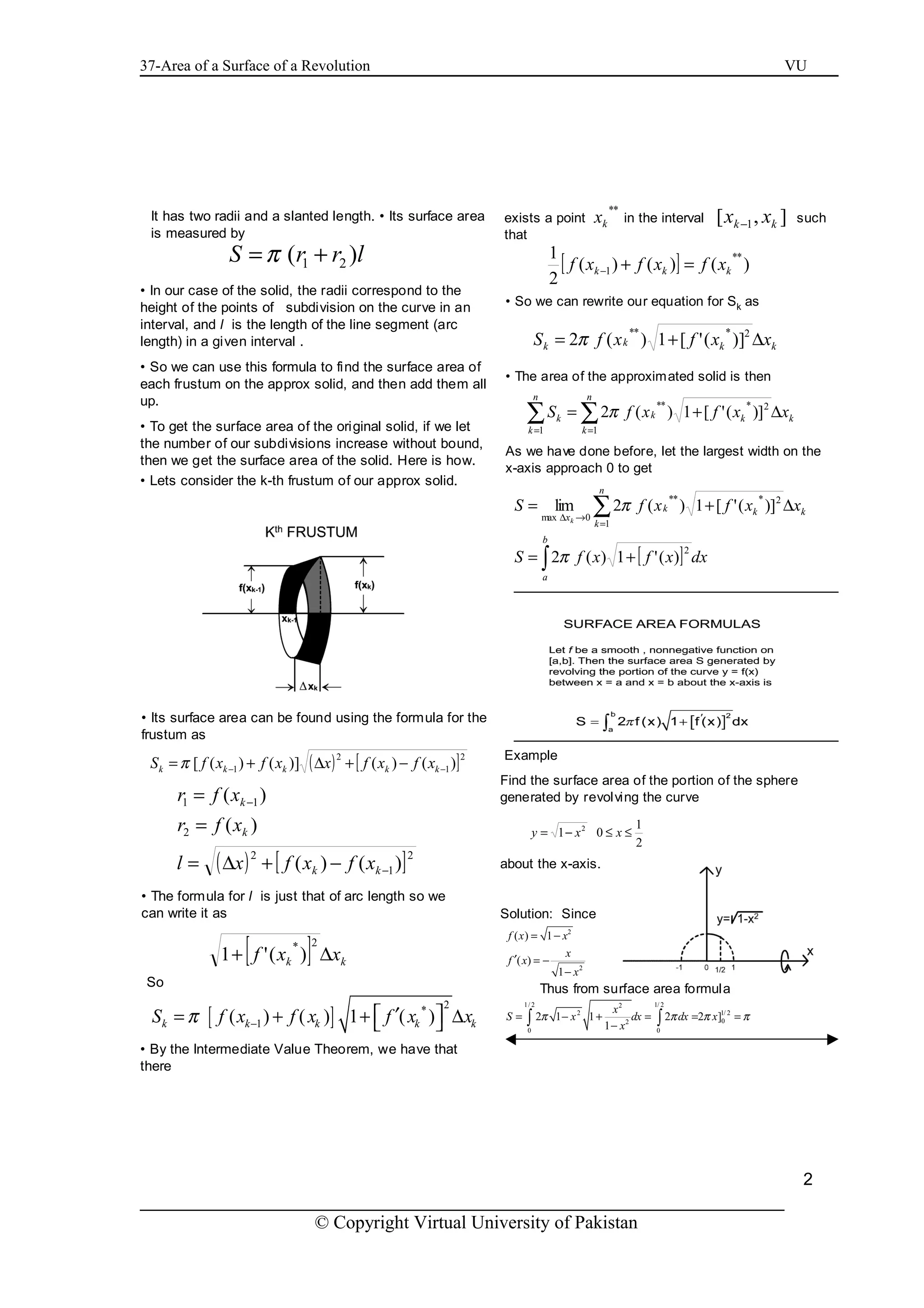 MTH101 - Calculus and Analytical Geometry- Lecture 37 | PDF