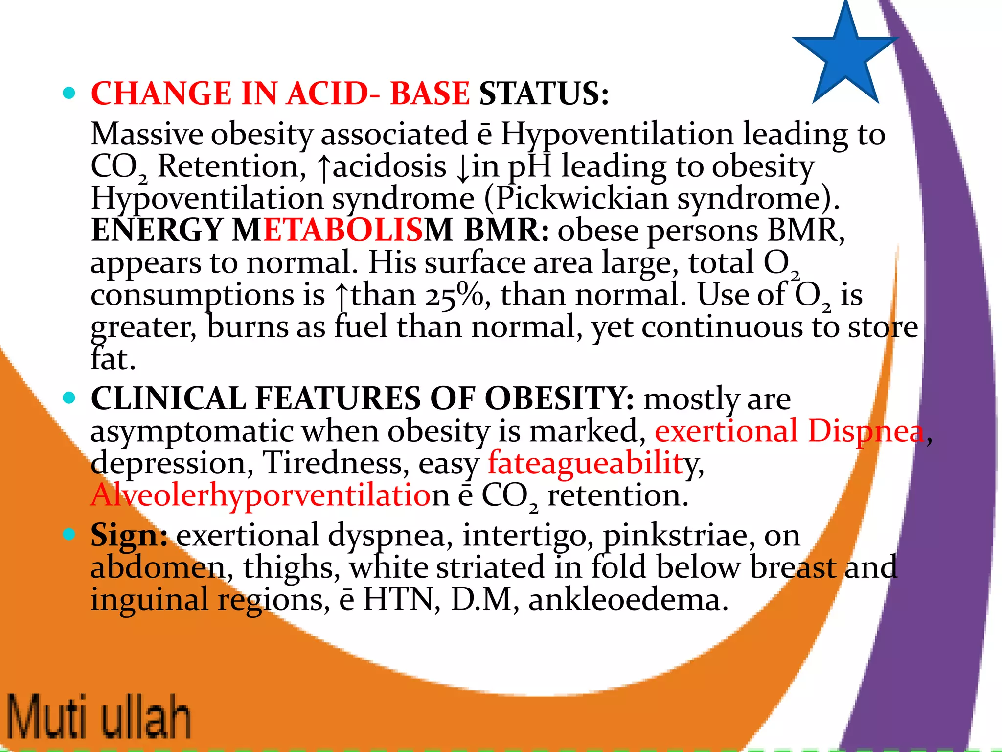 the obesity and nutrition biochemistry,Lecture no 6 | PPTX