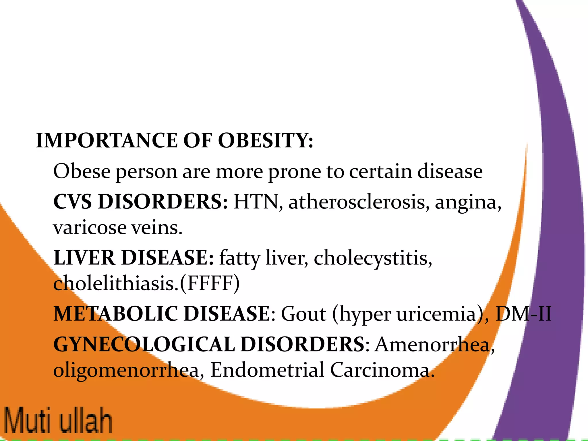 the obesity and nutrition biochemistry,Lecture no 6 | PPTX