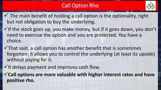 Option Greek - rho | PDF | Stocks and Bonds | Personal Investing