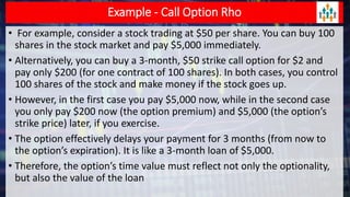 Option Greek - rho | PDF | Stocks and Bonds | Personal Investing
