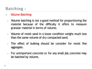 Fresh Concrete Batching, Mixing,.pptx