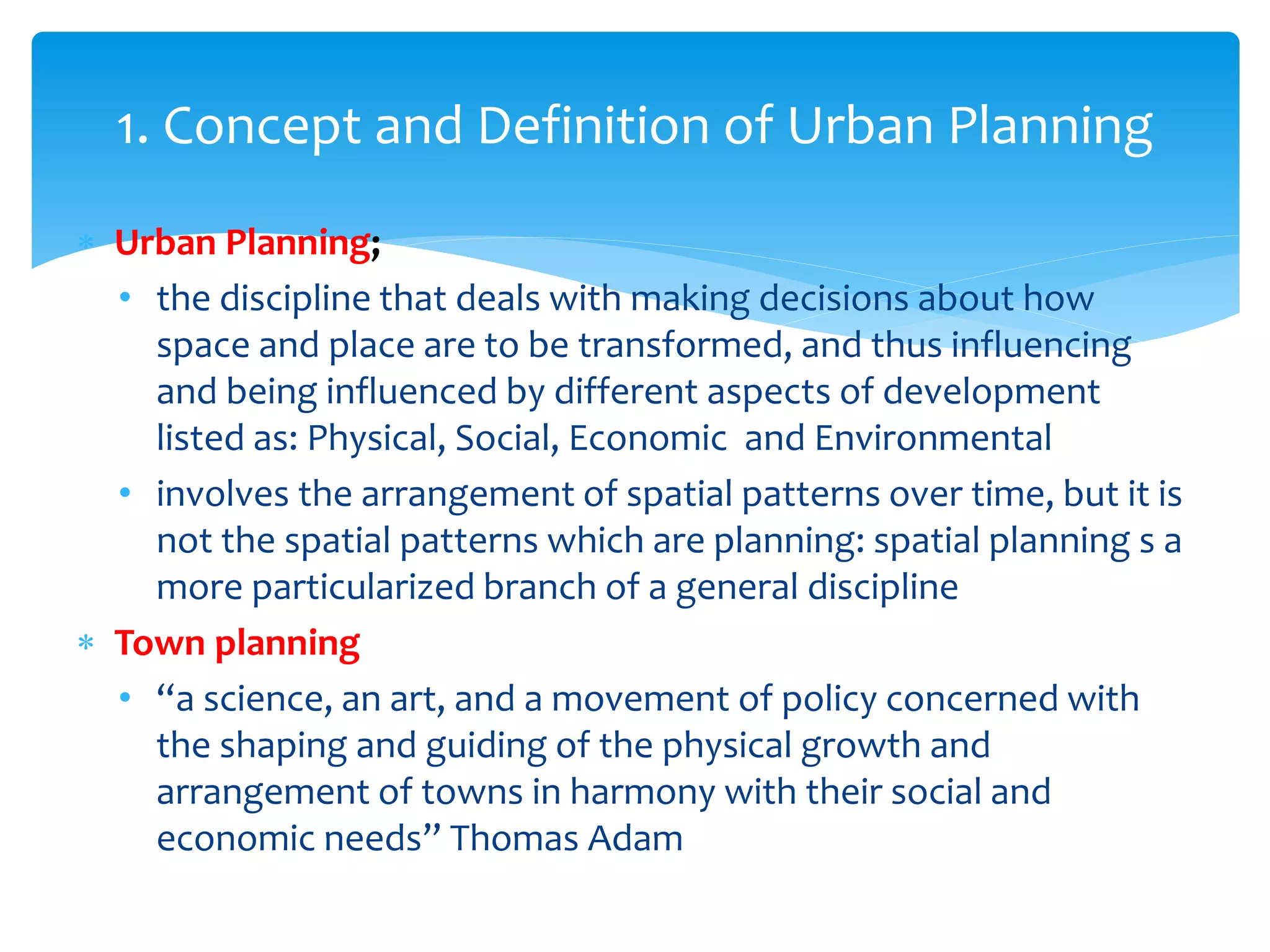 Introduction to Urban Planning | PPTX