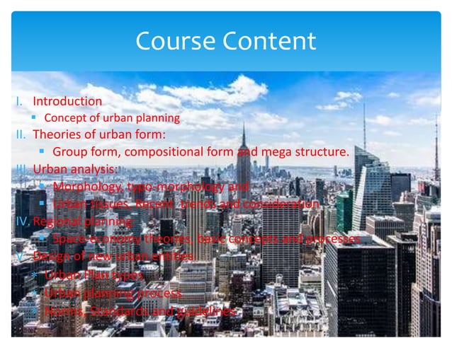 Introduction to Urban Planning | PPTX