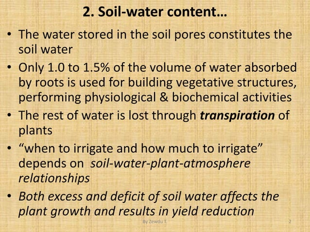 Lecture Note. Chapter 2 Soil water plant relationship.pdf | Geology ...