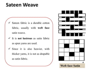 SATIN AND SATEEN WEAVE BRIEF DIFFERENCE FOR TEXTILE SCIENCE | PDF