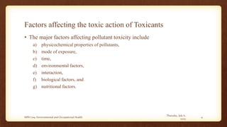 Lecture Note 2 - Health effects from exposures and mechanisms of ...