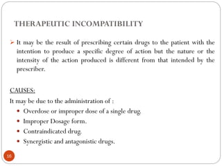 Pharmaceutical incompatibility and classification | PDF