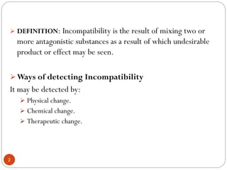 Pharmaceutical incompatibility and classification | PDF