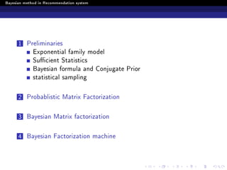 LectureNotes for Bayesian methods in Recommendation system | PDF ...
