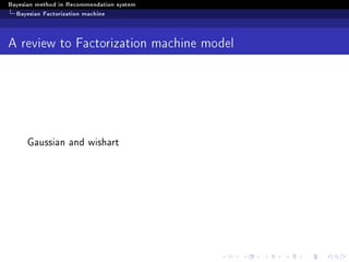 LectureNotes for Bayesian methods in Recommendation system | PPT