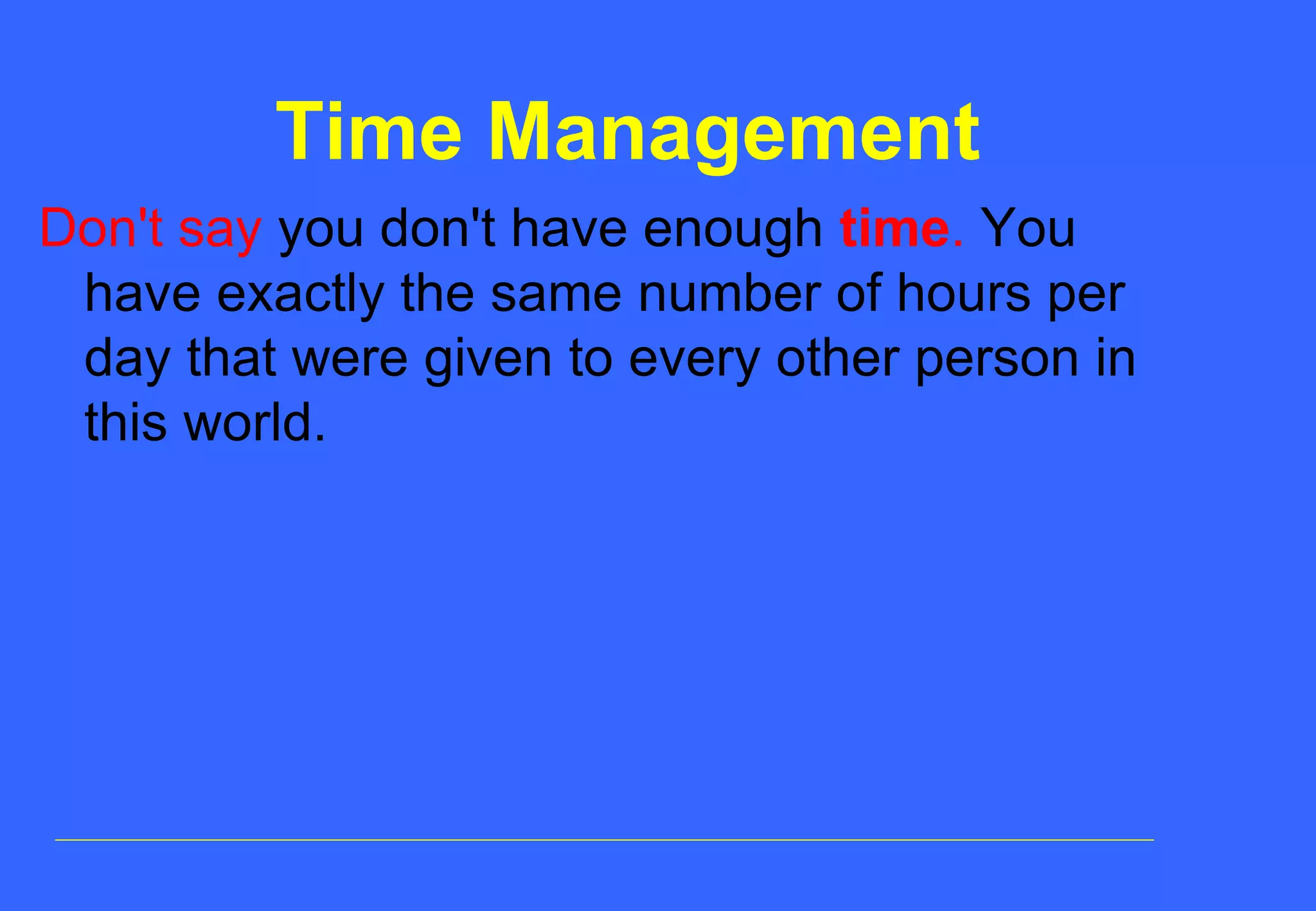 Lecture note # 9 time management , delegation | PPT