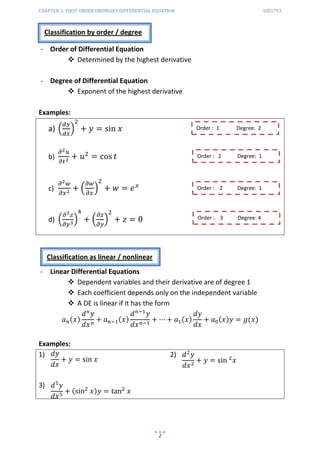 Scse 1793 Differential Equation lecture 1 | PDF