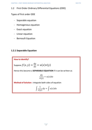 Scse 1793 Differential Equation lecture 1 | PDF