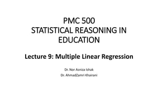 Statistical Reasoning in education- Multiple linear regression | PPT