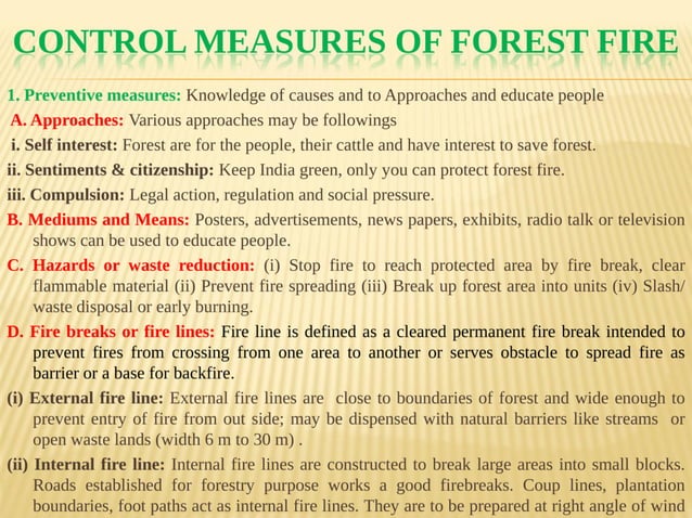 Lecture note on forest fire | PDF