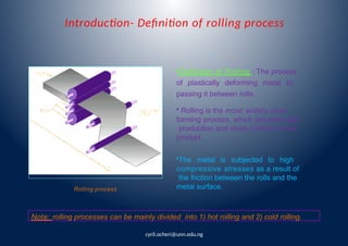 Lecture Note on Rolling process Materials Science 2025- 2026.pptx