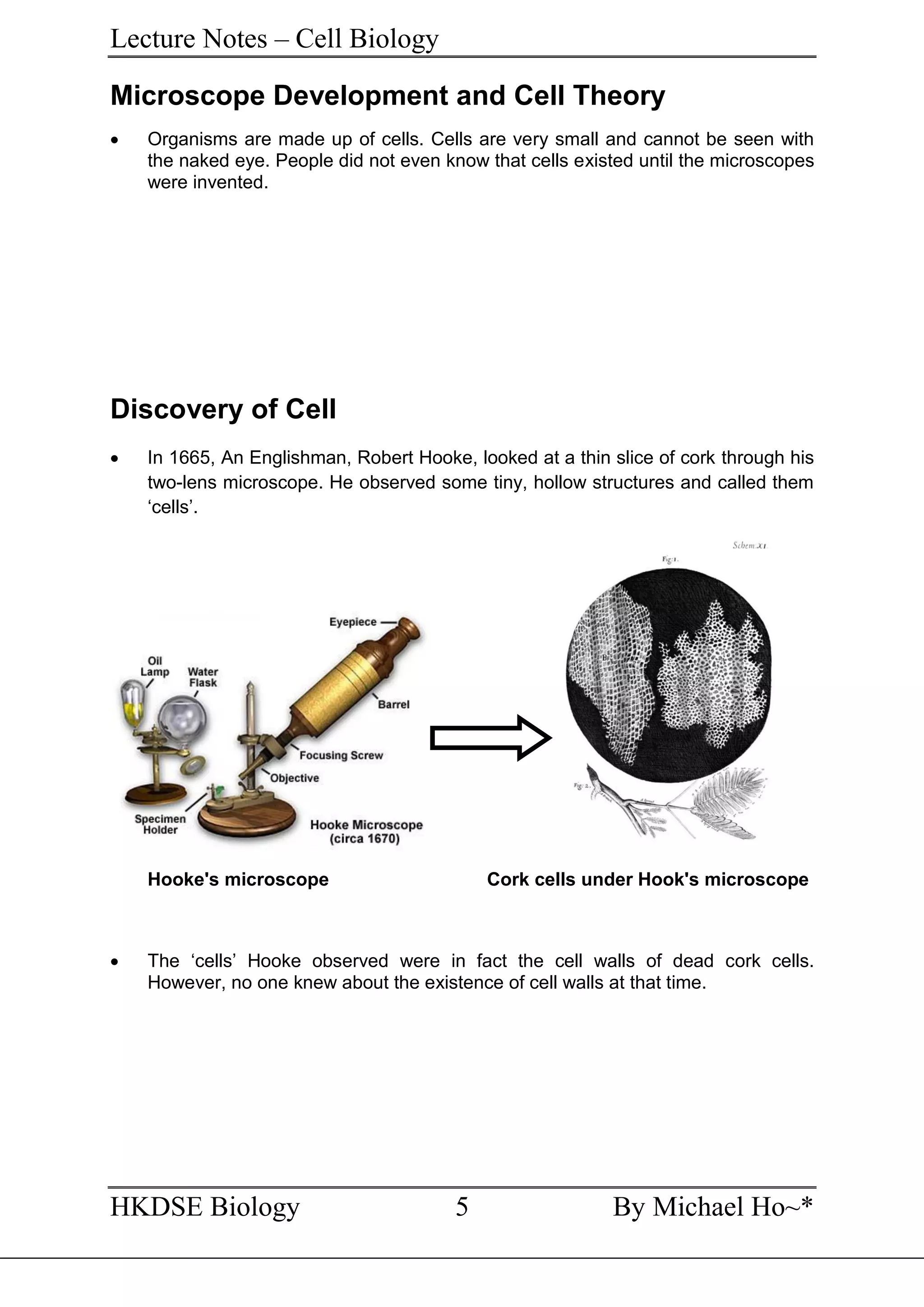 Lecture notes cell biology | PDF